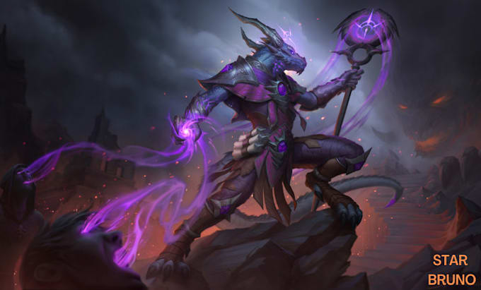 Design a 3d mutant dragon with magic and delightful background by ...