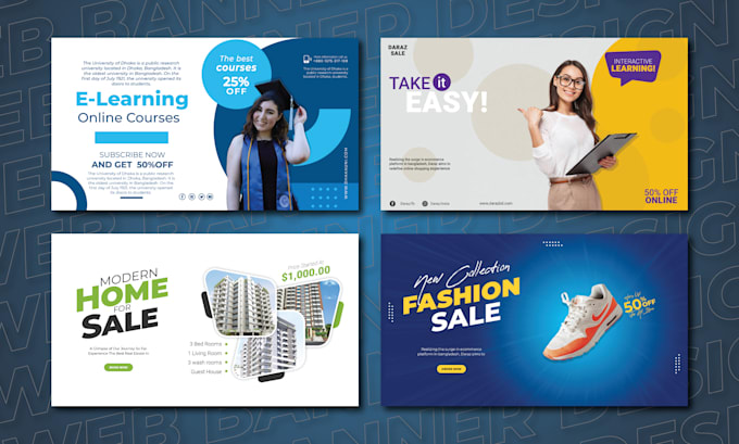 Design a professional, good looking web banner, facebook ads and cover ...
