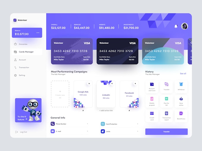 Design admin panel dashboard, web app ui ux in figma,xd by Inspirefox ...