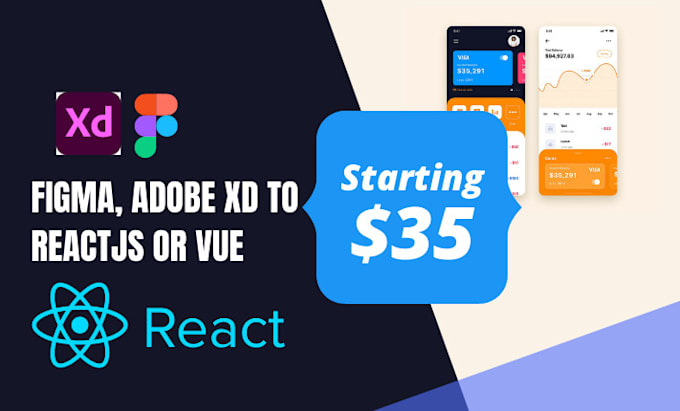 Convert your psd, figma, adobe xd to reactjs or vue by Shevootech | Fiverr
