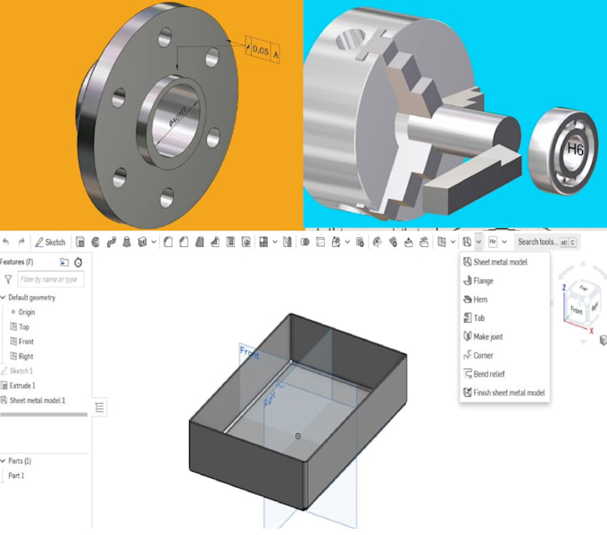 Autocad machine part technical drawing 3d drawing is done by ...
