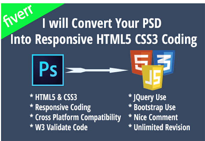 Convert psd to html responsive by Hot_girl143 | Fiverr