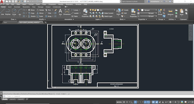 Draw and design engineering drawings on autocad by Munibhamou | Fiverr