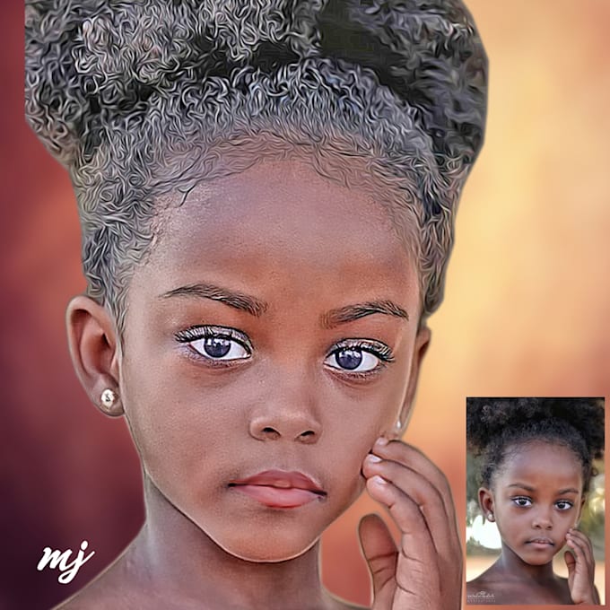 Paint realistic smudge art, cartoon portrait from photo by Misturjosh01 ...