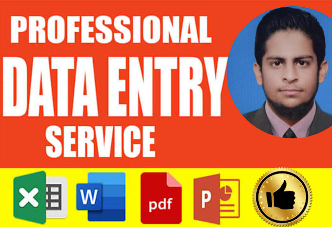 Do data entry on excel, converting pdf to word file, manually typing by ...