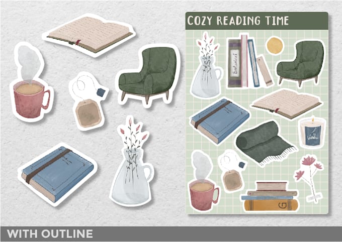 Draw custom stickers sheet with cutlines by Haynyi | Fiverr