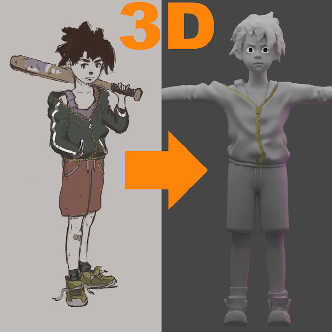 Turn 2d into 3d model by Borjoizidave | Fiverr