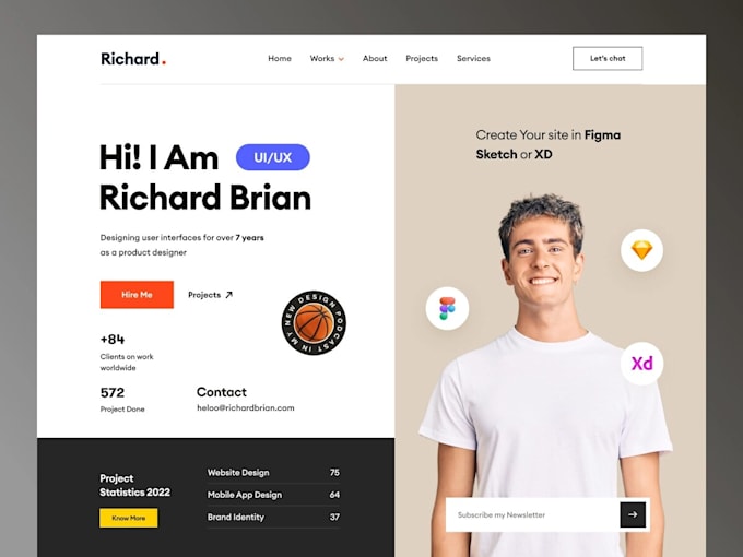 Develop interactive and modern personal portfolio website by ...