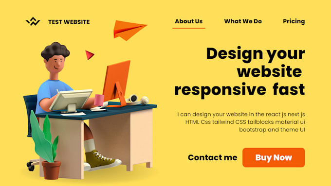 Design complete responsive website in react js and next js by ...
