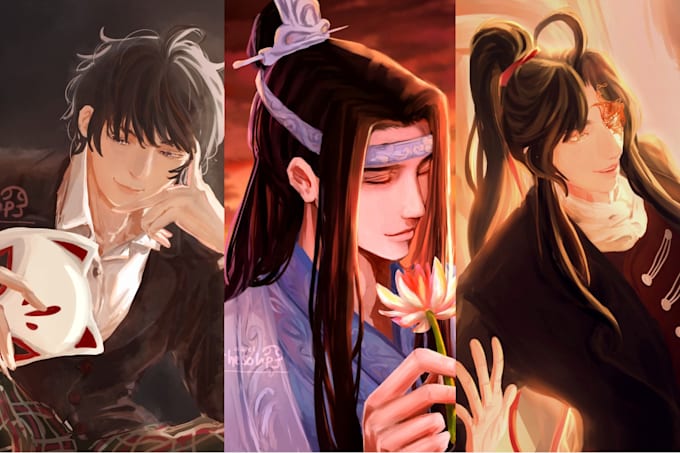 Draw semi realistic anime character art for you by Rhesohp | Fiverr