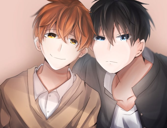 Draw couples or duo in anime style by Rozuart | Fiverr