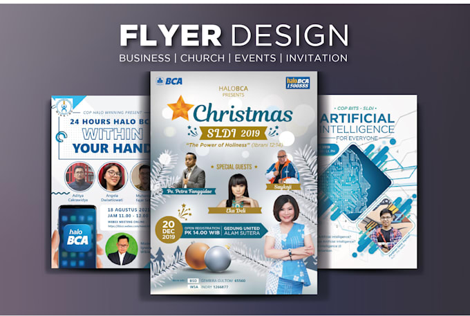 Design flyer and poster for event business church invitation by Monica ...