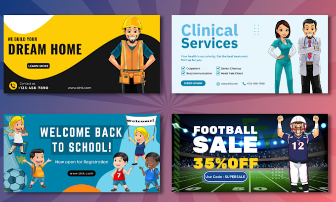 Design mascot web banners and infographics by Creedorion | Fiverr