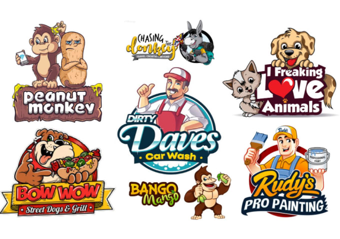 Design stunning cartoon character mascot logo for your business, brand ...