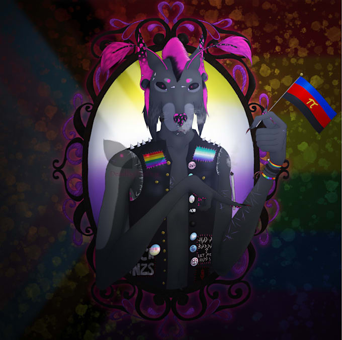 Pride fursona ych drawing by Deadbythedogg | Fiverr