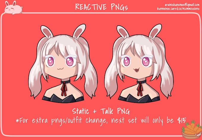 Make cute reactive png for streams vtubers and pngtubers by Kunneart ...