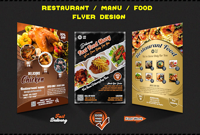 Do unique restaurant flyer design or food flyer design by Am_anis | Fiverr