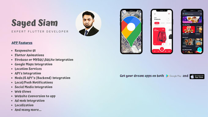 Develop android and ios apps using flutter by Sayed_flutter | Fiverr