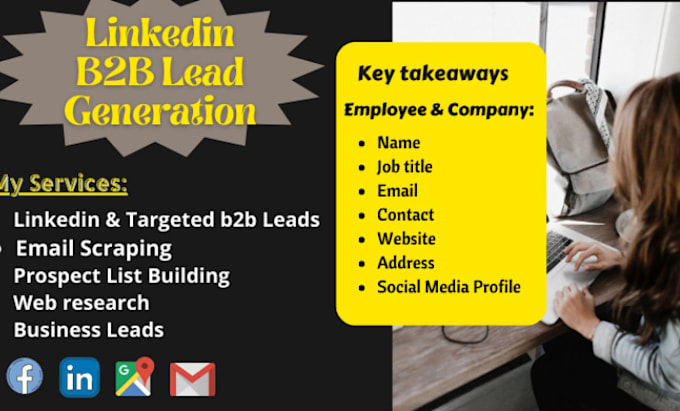 Create linkedin b2b lead generation and business email list by Samrasabar | Fiverr