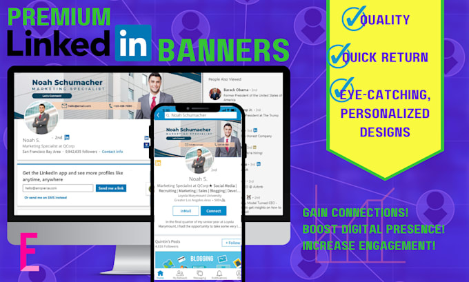 Create your eyecatching linkedin header by Elliemaefisher | Fiverr