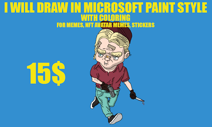 Draw anything you ask in microsoft paint style by Vzh9caricatures | Fiverr