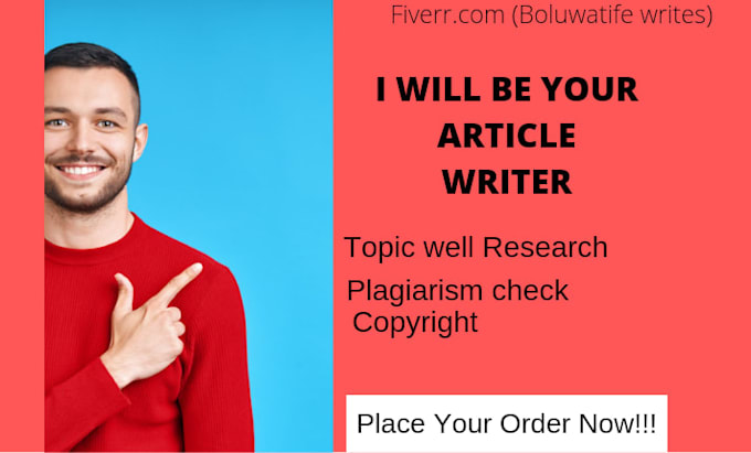 Be your professional unique and engaging article writer by ...