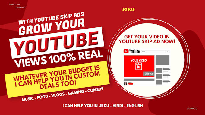 Run youtube skip ads on your video by Itsmzhe | Fiverr