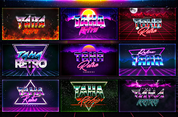 Design 80s synthwave retro style neon and chrome 3d logo by Taha2xi ...