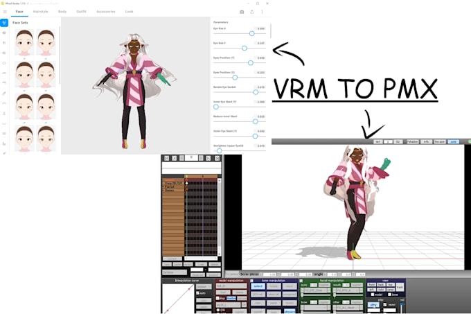 Convert your vroid vrm model into an mmd pmx format by Melmeiko | Fiverr