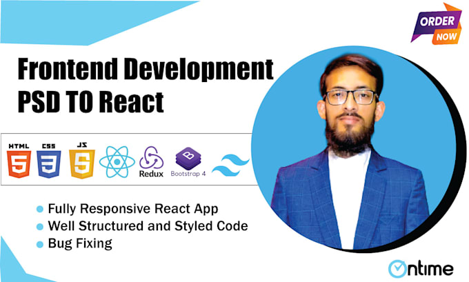 Convert your figma, xd, and psd to react js responsive website by Zubairshah83 | Fiverr
