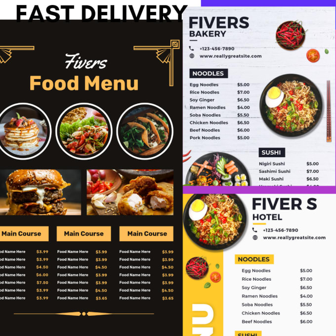 Resturent menu ,food menu and menu boards design by Jogeshjogesh | Fiverr