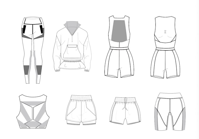 Make garment technical flat sketch, flat drawing by Nikiliu237 | Fiverr