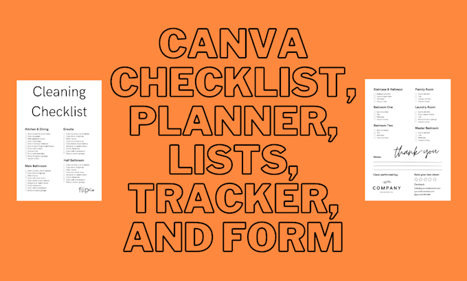 Design checklist, planner, tracker, and form on canva by Kunj9562 | Fiverr