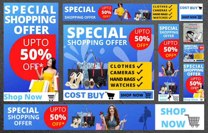Create animated web banner ads gifs web banners by Sadiaartt | Fiverr