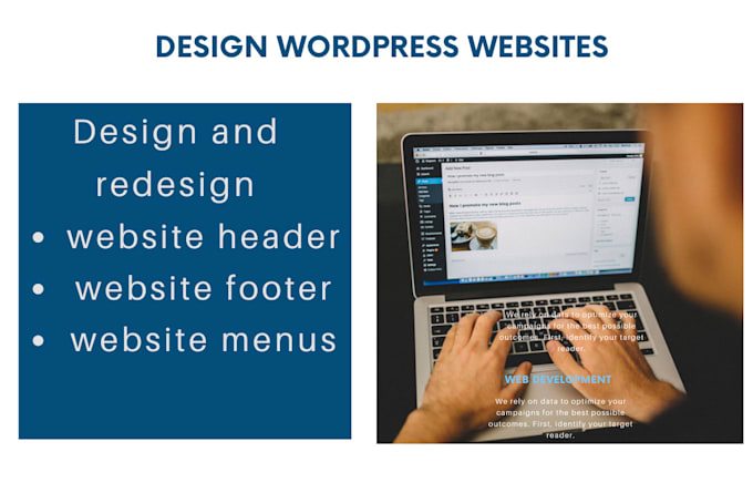 Design and redesign the wordpress header footer and menu by ...
