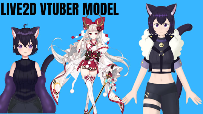 Illustrate live2d animated rig, vtuber character model,vtuber facerig ...