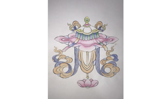 Give tutorial of traditional bhutanese or spiritual paintings or ...