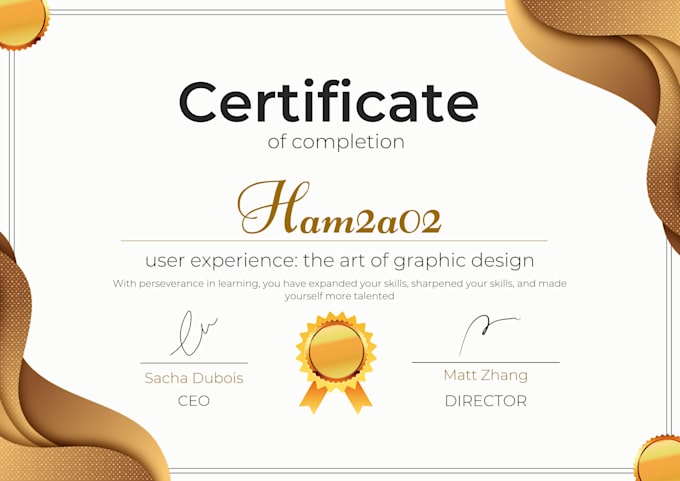 Make modern minimalist certificate design by Ham2a02 | Fiverr