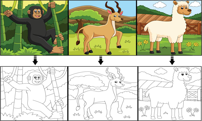 Give 4k coloring pages bundle for kids by Rana96ml | Fiverr