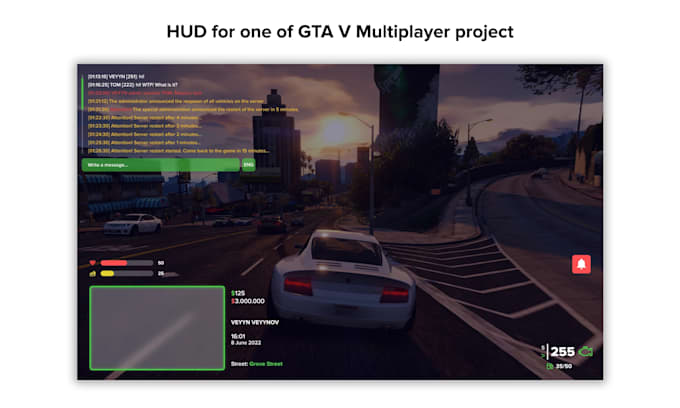 Do ui interface for gta v server by Veyynv | Fiverr