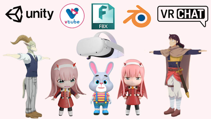 Vtuber Vrchat Vrc Avatar Chibi Anime Sfw Nsfw Bunny Fursona Furry 3d Model Rig By Degshav Fiverr