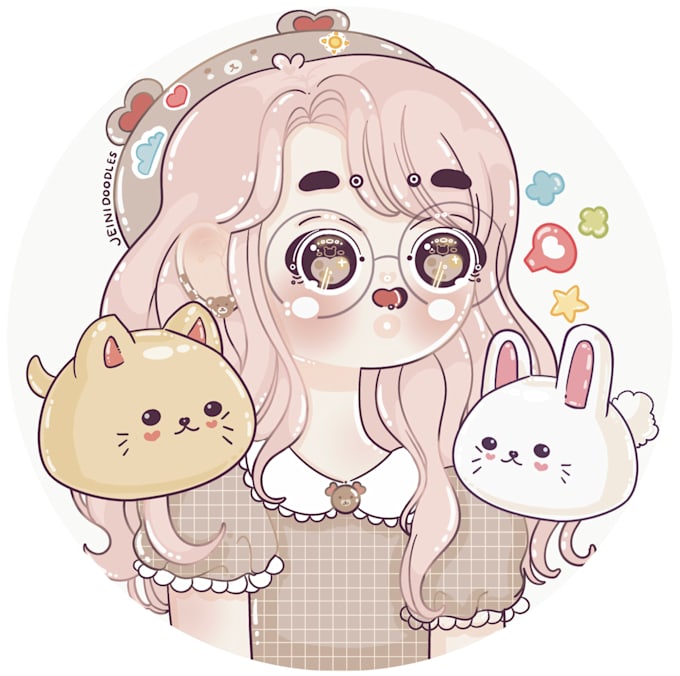 Draw cute profile icon characters for you by Jeinidoodles | Fiverr