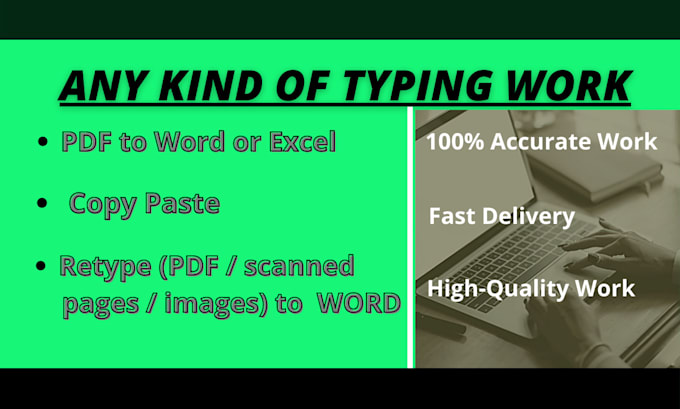 Do professional fast typing job, retyping and pdf conversion by ...