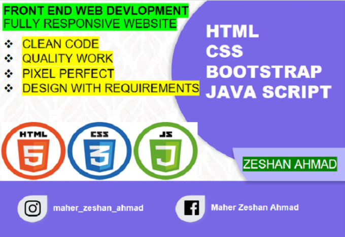 Make Your Frontend Design Responsive Using Html Css Bootstrap Js By Zeeshanahmad424 Fiverr
