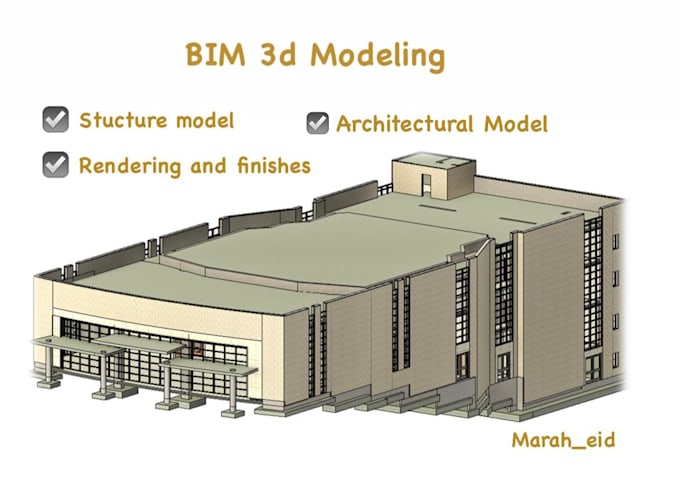 Do sketchup, 3d revit bim modeling by Marah_eid | Fiverr