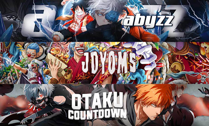 Design a custom anime youtube banner for you by Mivoxyt | Fiverr