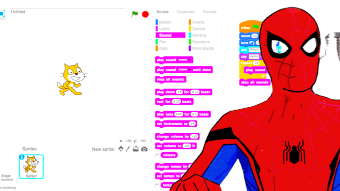 Teach your kids scratch programming with spiderman by Jungtruong | Fiverr
