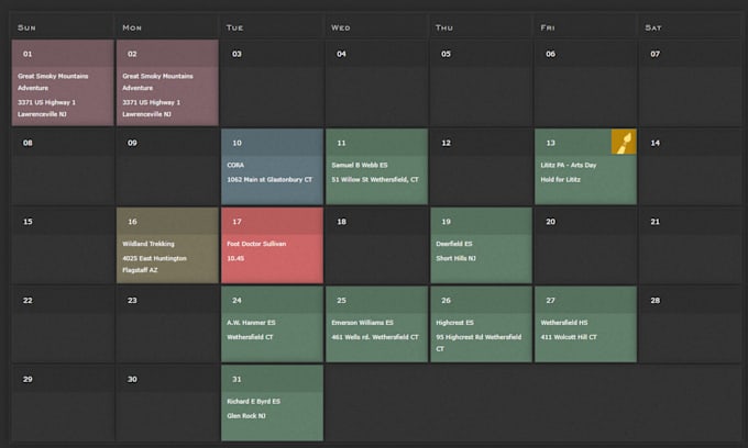 Create an event calendar and planner for you by Lanternworksweb | Fiverr