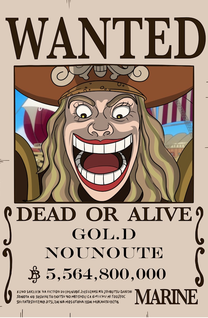 Draw your wanted poster in one piece style by Gizayozum | Fiverr
