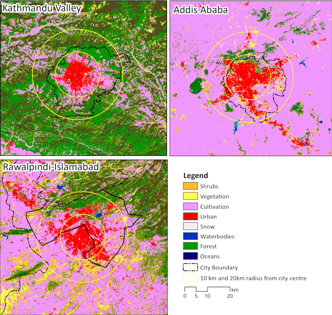Spatial analysis using gis software, image processing, thematic map ...
